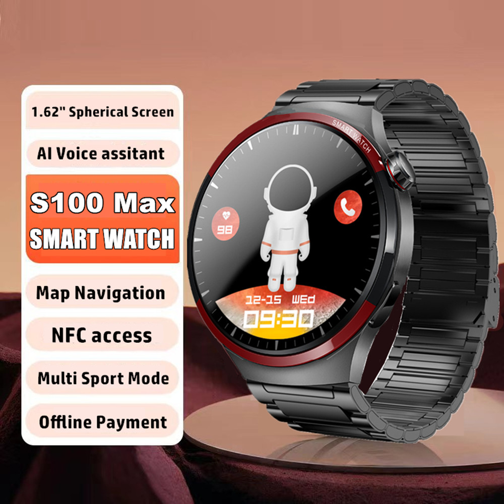 New S100 Max Watch Pro Men 1.62 " Spherical Screen AI Voice Assistant ...