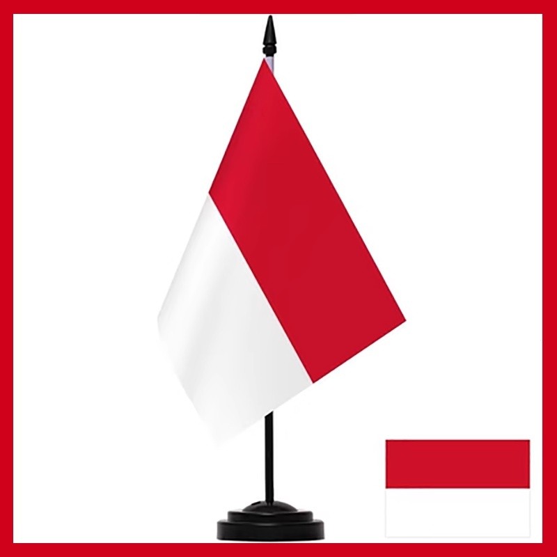 Flag of Indonesia Deluxe Desk Flag IDN Desktop Stand Flag with Solid ...