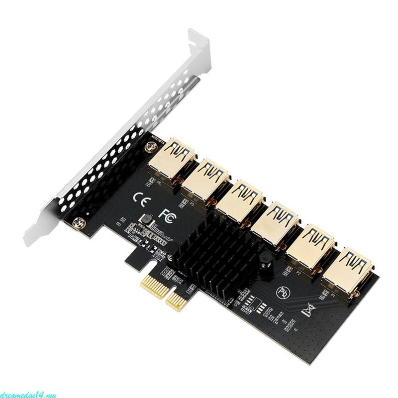 dreamedge14 PCI-E X1 1 to 6 USB 3 0 Expansion Card for X4 X8 X16 ...