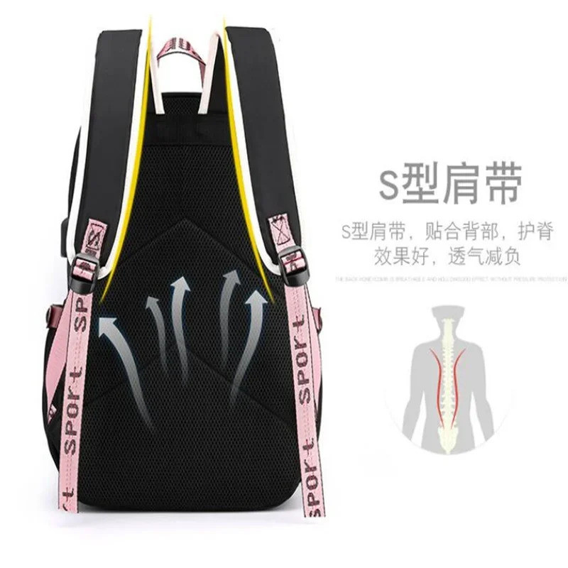 Demon Slayer Kanroji Mitsuri Backpacks Teenarges Schoolbag Anime USB ...
