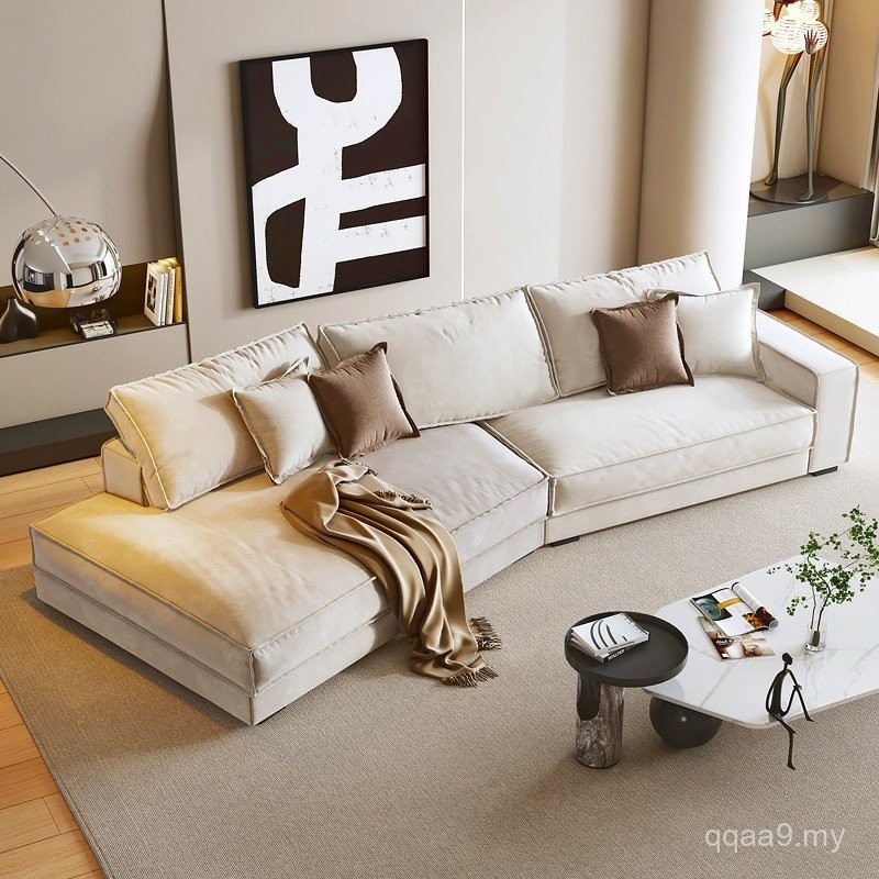 Perabot Foshan sofa ruang tamu minimalis Itali sofa Budapest kain matte ...