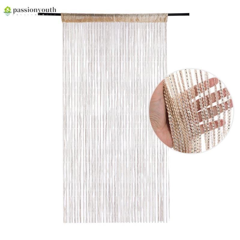 Solid Color String Curtain 100*200cm Classic Thread / Line Curtain Door ...