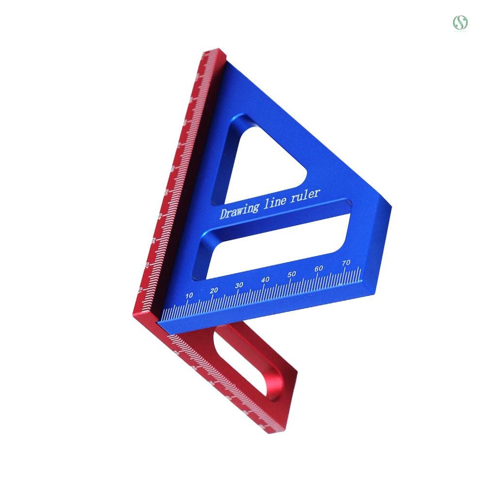 Woodworking Measuring Ruler 45/90 Degree Triangle Scriber Square ...