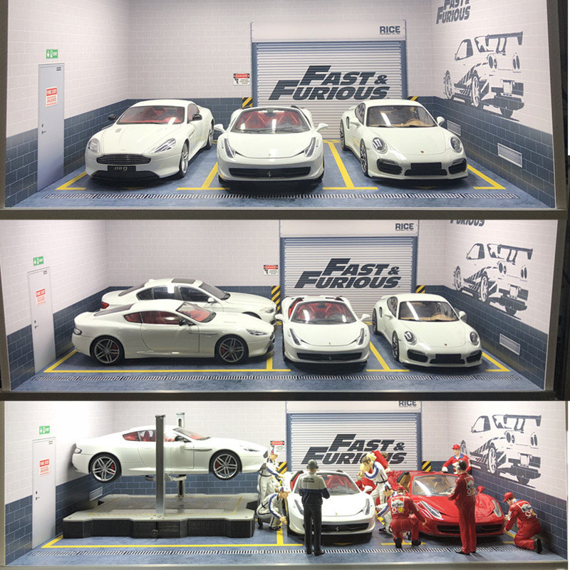 Ready goods Speed 8 Theme 1 18 Simulation Car Model Underground Garage ...