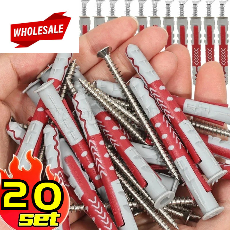 (BC) 5/20PCS Expansion Tube Self Tapping Screw Sets - Nylon Expansion ...