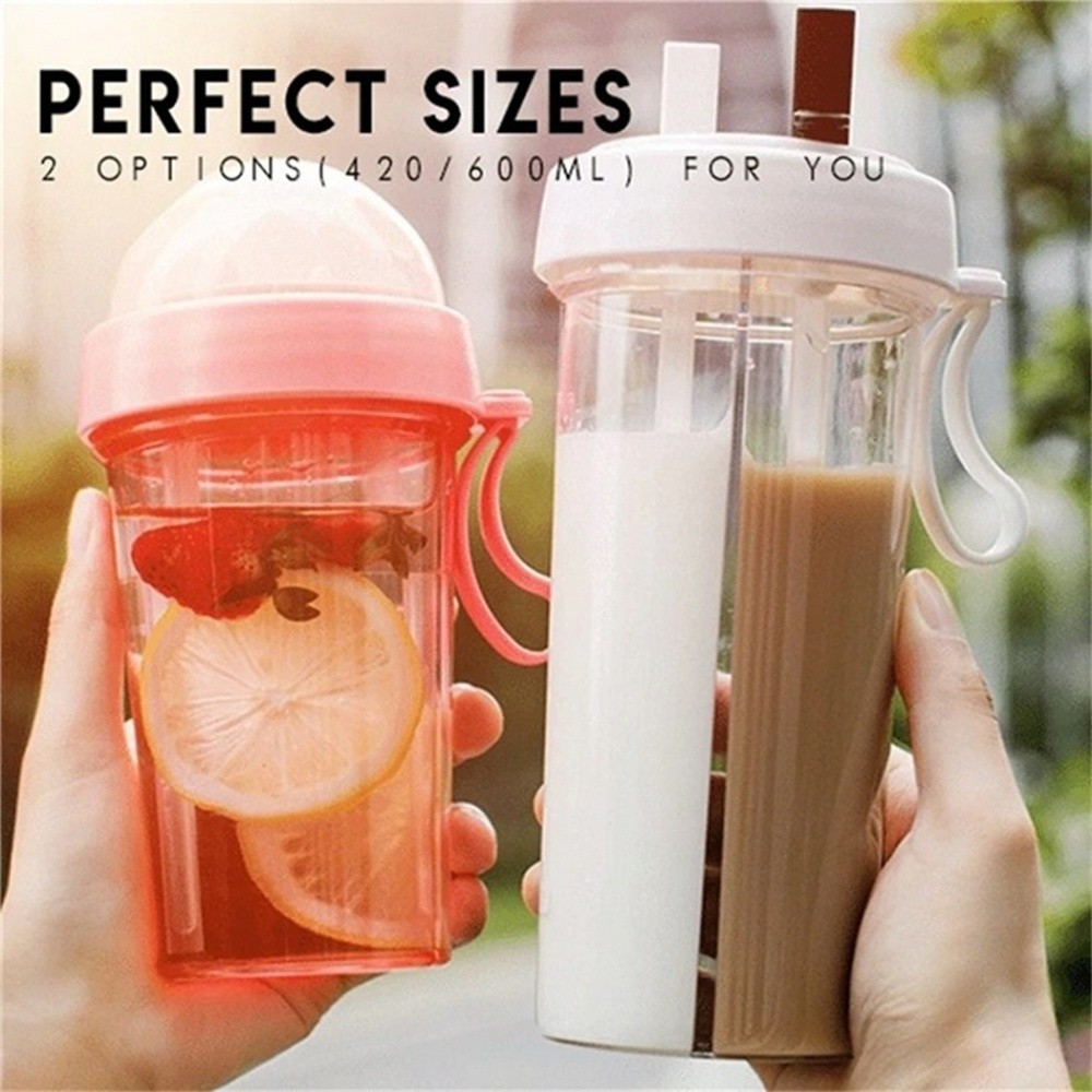 Double the Fun 420ml Double Use Cup with Split Layer for Two Beverages | Shopee Malaysia