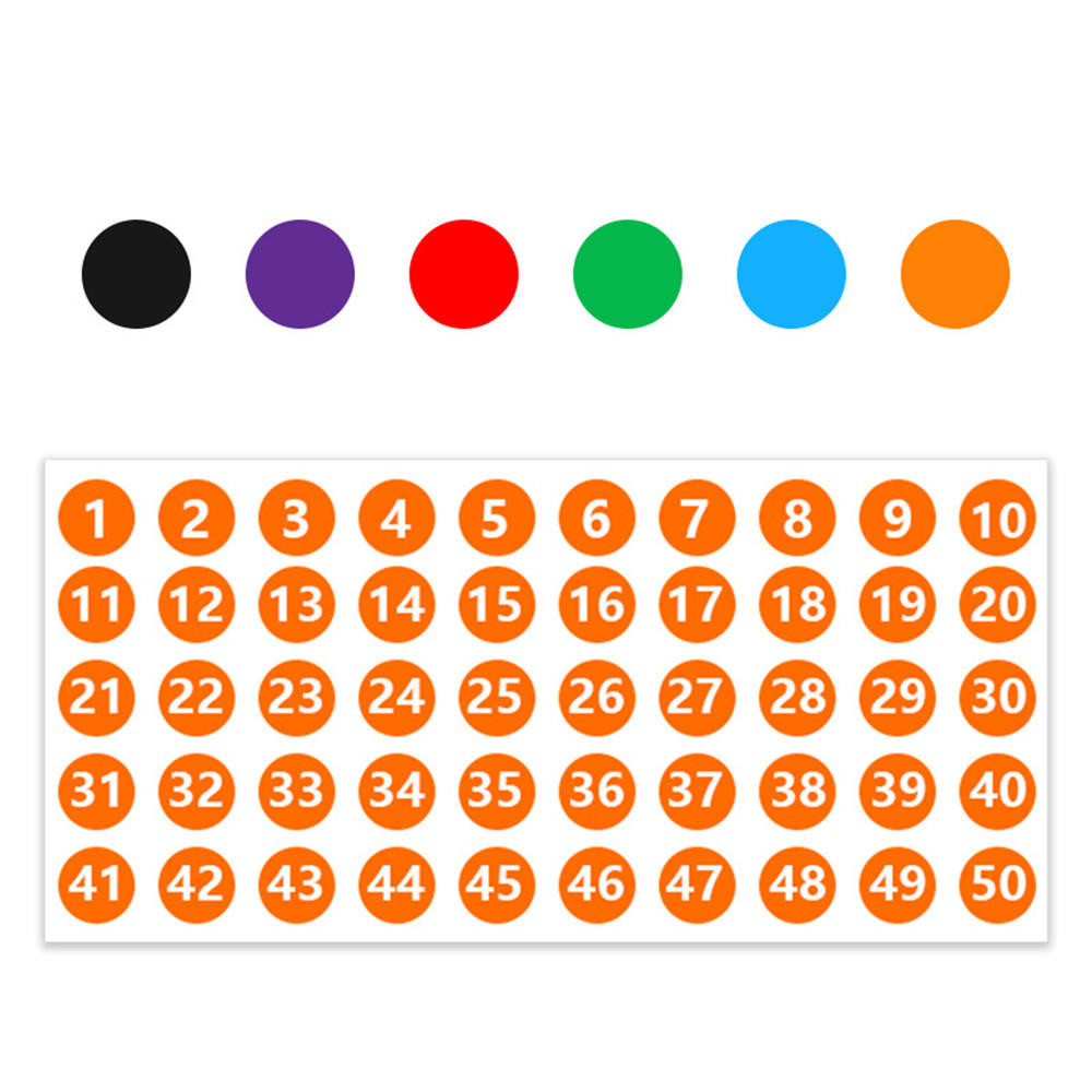 1-50 Waterproof Number Flow Sticker Label Numbering PVC Stickers ...