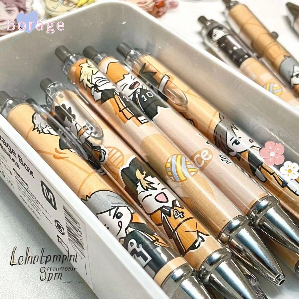 BORRAONE Volleyball Boy Black Pen, 0.5mm Karasuno Haikyuu Gel Pen, Cute ...