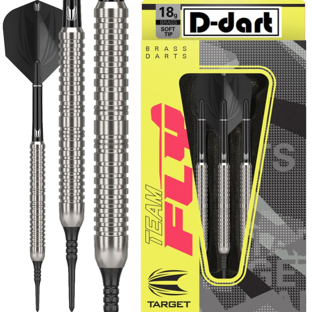 TARGET SOFT TIP DARTS - 18G TEAM FLY C BRASS SOFT DARTS (DART PIN ARROW ...