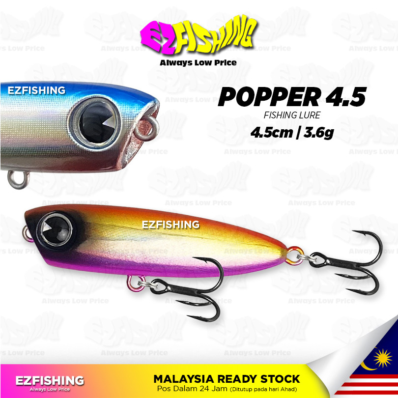 EZF Mini Popper Lure 4.5cm 3.6 gram Gewang Killer Casting Umpan Siakap ...