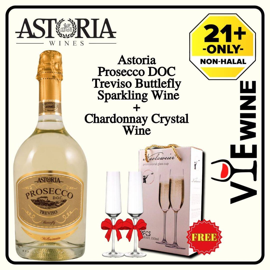 Butterfly Extra Dry Proseco DOC Treviso Sparkling Wine 750ml Duty Paid ...