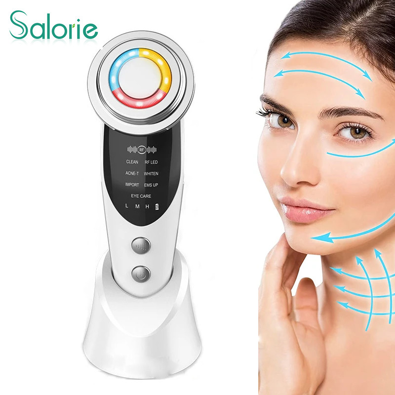 7 in 1 Face Lifting Device EMS Microcurrent Skin Rejuvenation Facial Massager Light Therapy Anti ...
