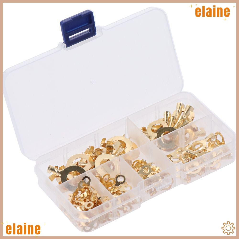 ELAINE2 150Pcs Copper Ring Terminal Assortment, O-Type 6 Sizes Copper ...