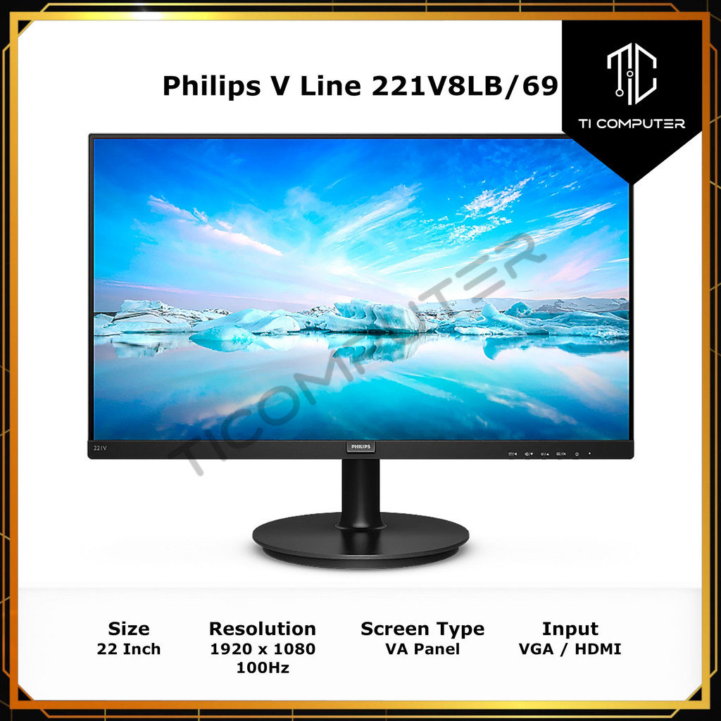 Philips V Line 221V8LB/69 21.5 inch 100Hz FHD VA LED Panel Display HDMI ...