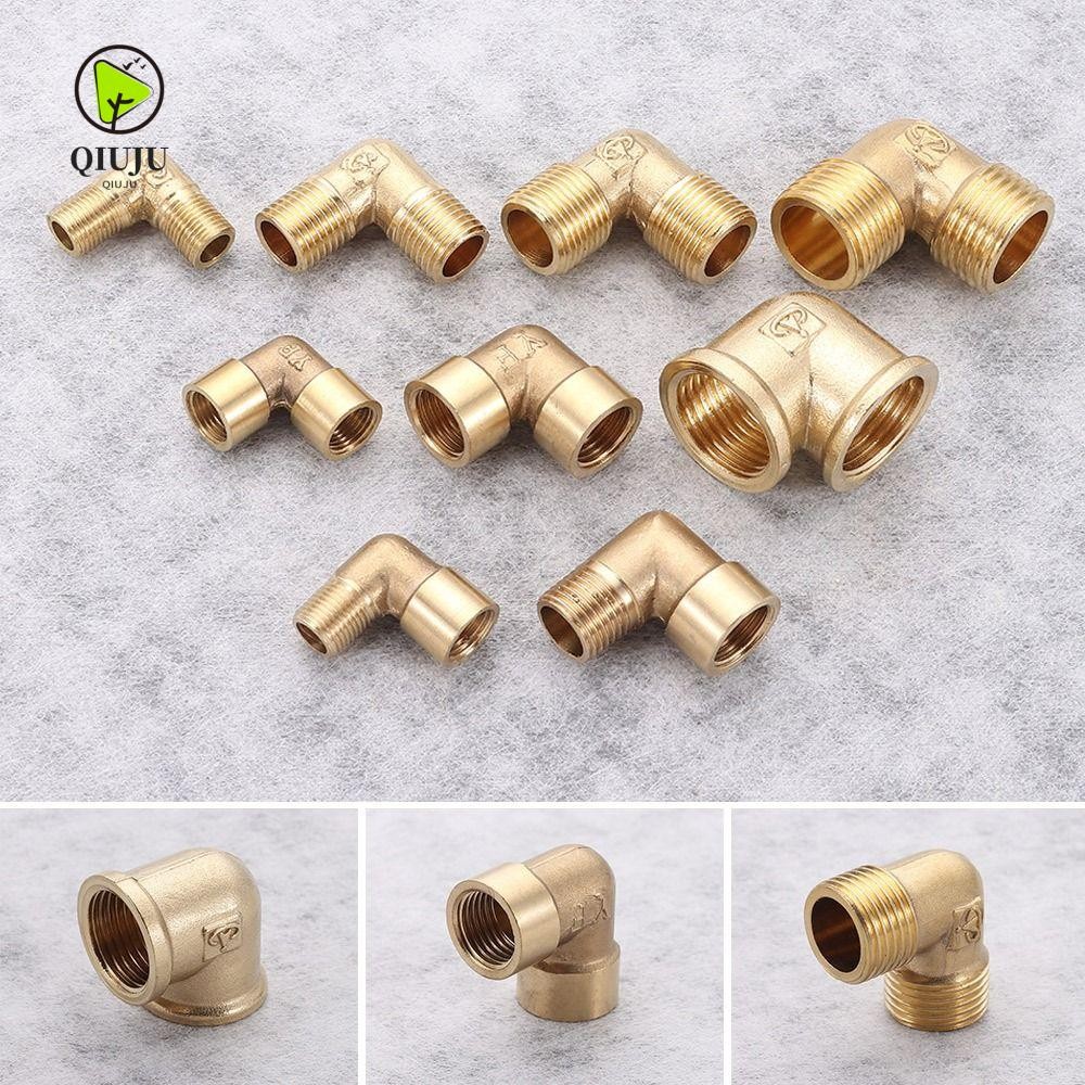 QIUJUU Pipe Joint, 90 Degree Elbow Brass Pipe Fitting Hose Barb ...