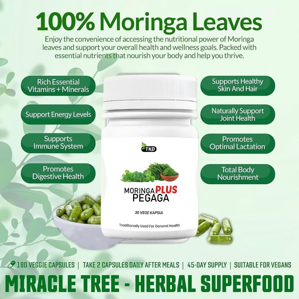 [LOWEST PRICES] Moringa PLUS PEGAGA TKD 650mg x 30 capsules | Shopee Malaysia
