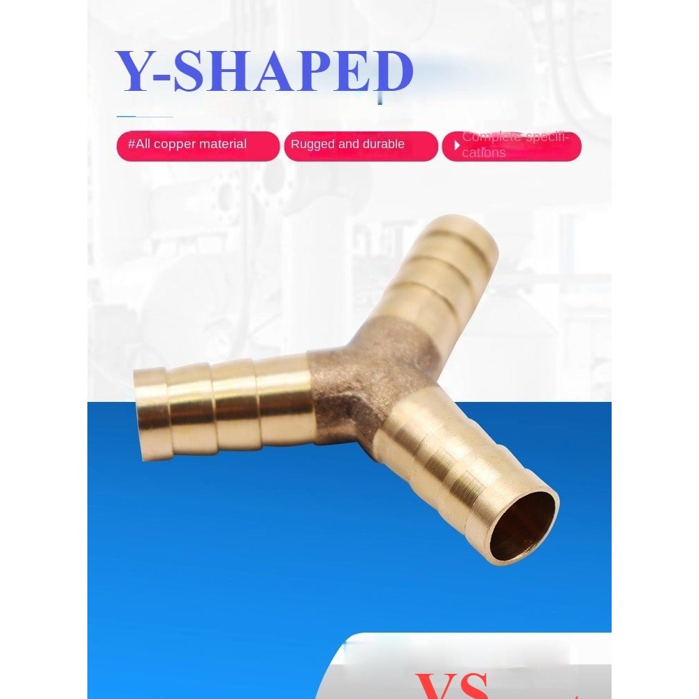 Brass Barb Pipe Fitting 3 Way Y Type Hose Barb 6 8 10 12 mm Copper ...