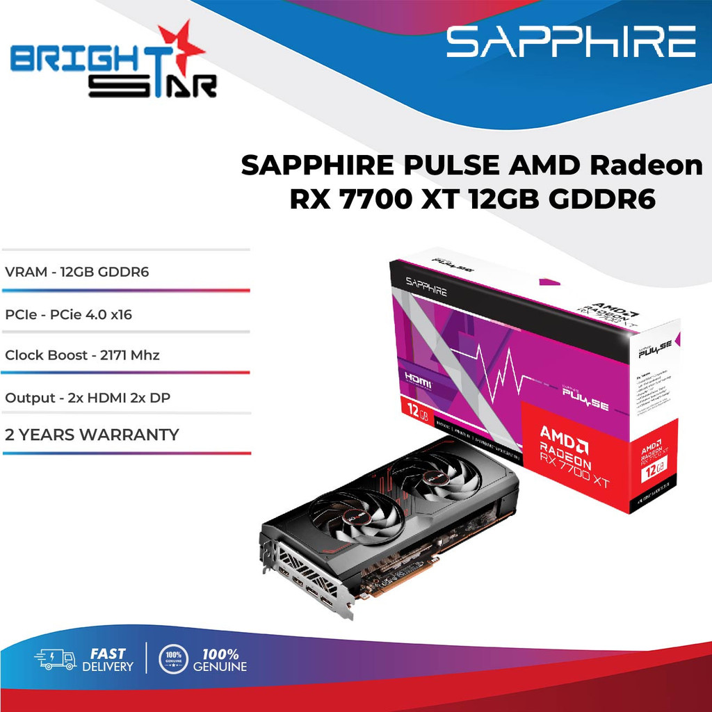 SAPPHIRE PULSE AMD Radeon RX 7700 XT 12GB GDDR6 Graphics Card | Shopee ...