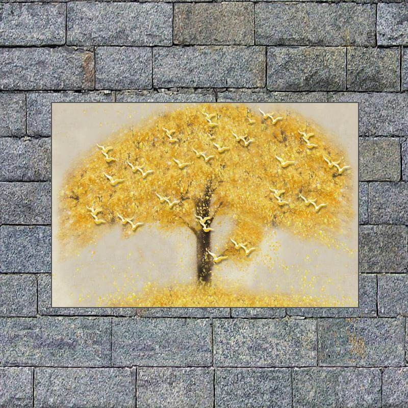 Yellow Gold Money Tree For Living Room Decoration Painting Rich Tree ...
