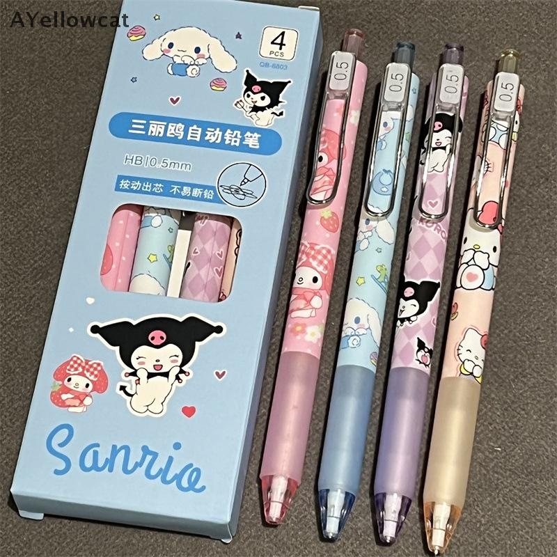AY 4Pcs Kawaii Sanrio Hello Kitty Pencil Set Mechanical Pencil Cute ...