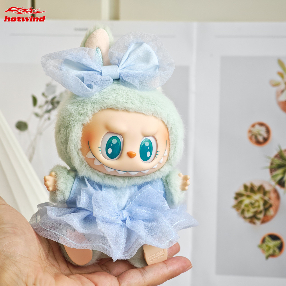 For Labubu v2 sitting labubu Clothes Fashion Clothes Gauzy Skirt Doll ...