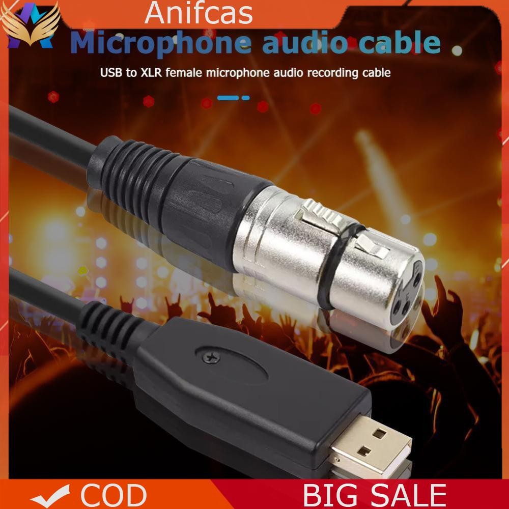 USB Microphone Cable USB Male to 3-Pin XLR Female Audio Cable Adapter ...