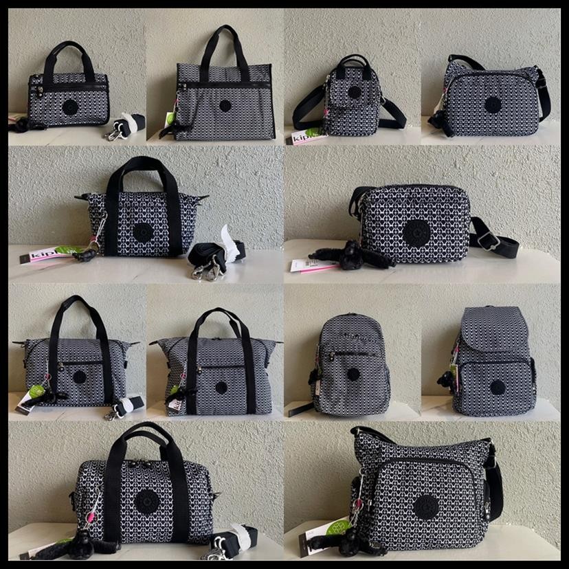 Kipling Black White Printed Series Female Bag Messenger Bag Fashion ...
