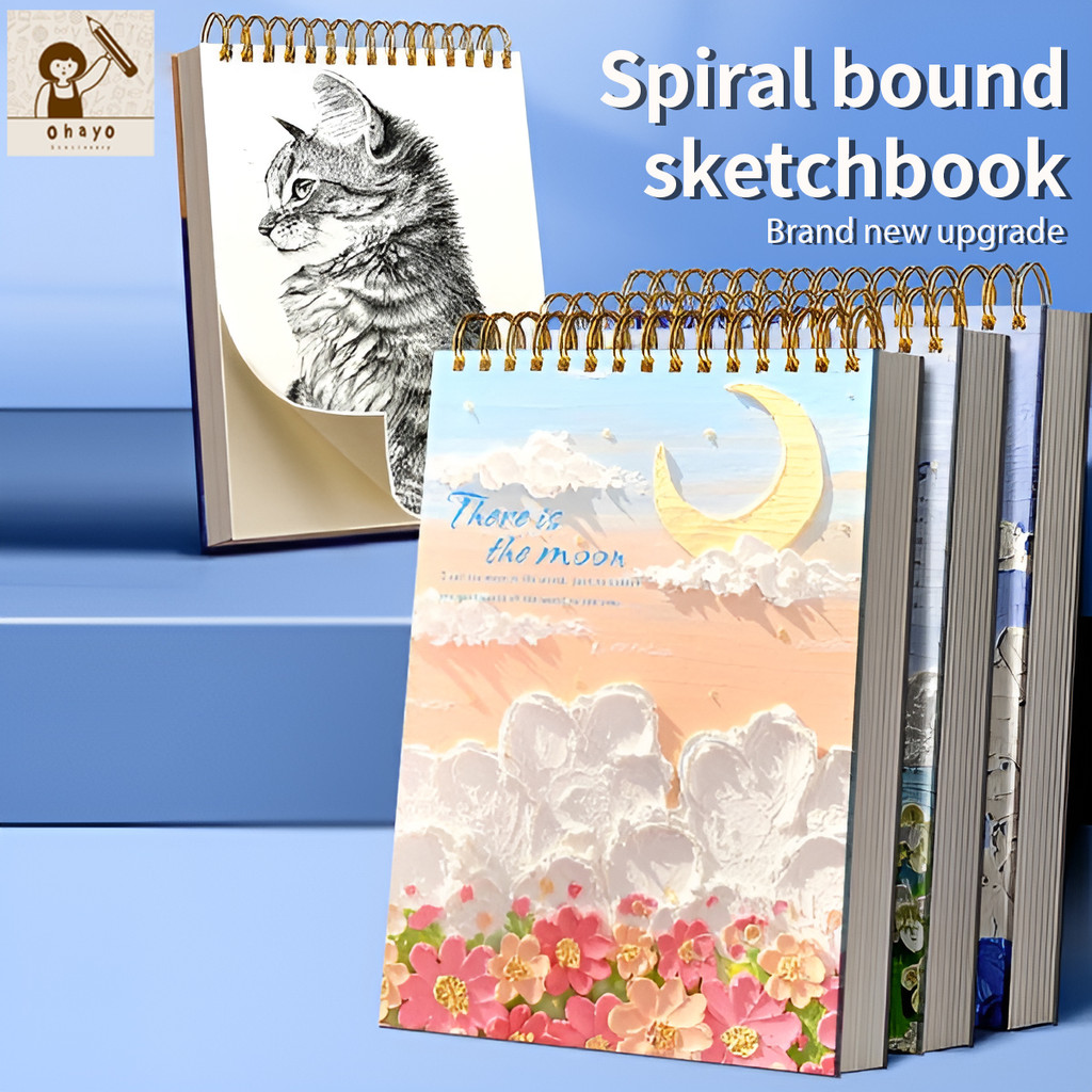 A4 16K Coil Painting Sketchbook Drawing Book Color Pencil Oil Paint Art ...
