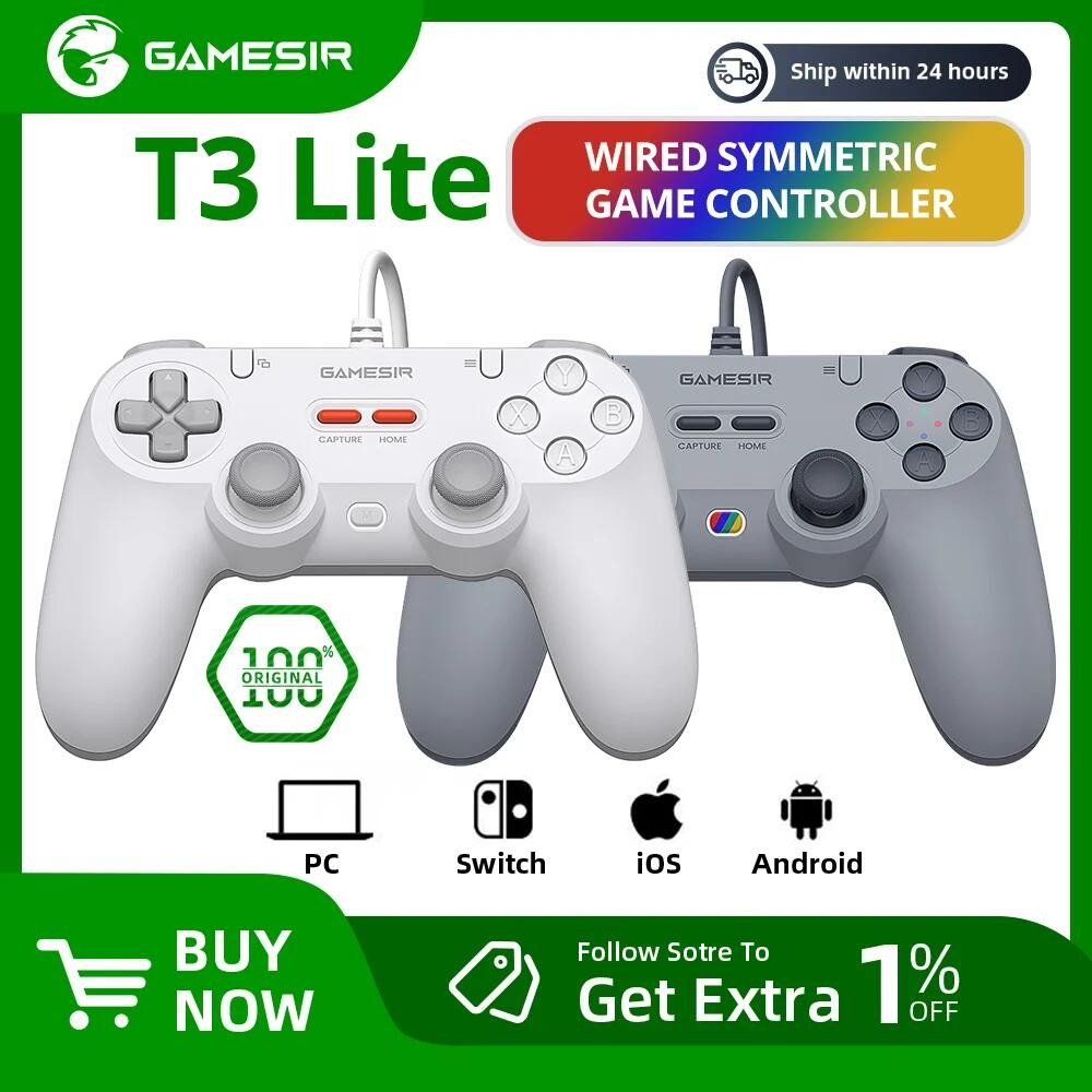 Gamesir T3 Lite Wired Gamepad PC Version Steam PS5 Symmetrical ...