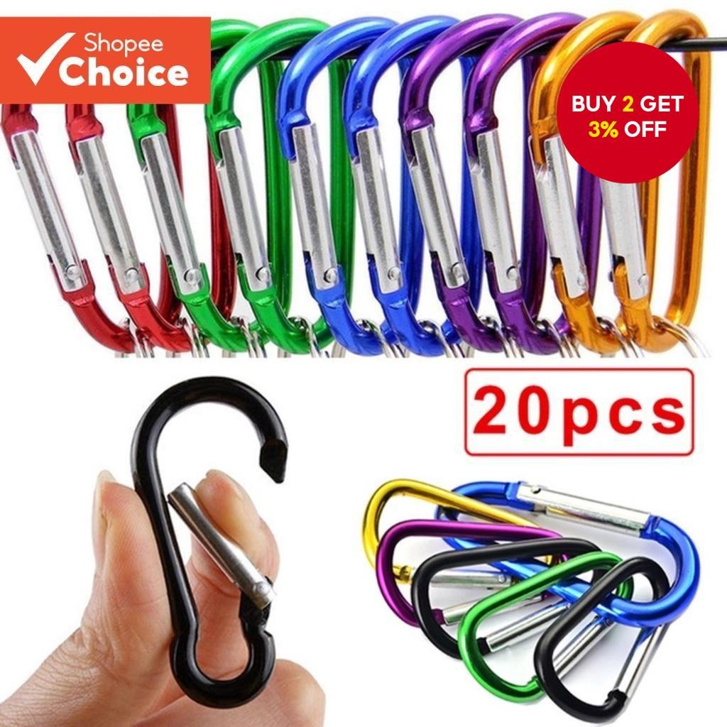 5-20pcs Aluminum Alloy Carabiners - Small Camping Karabiners for Keys ...