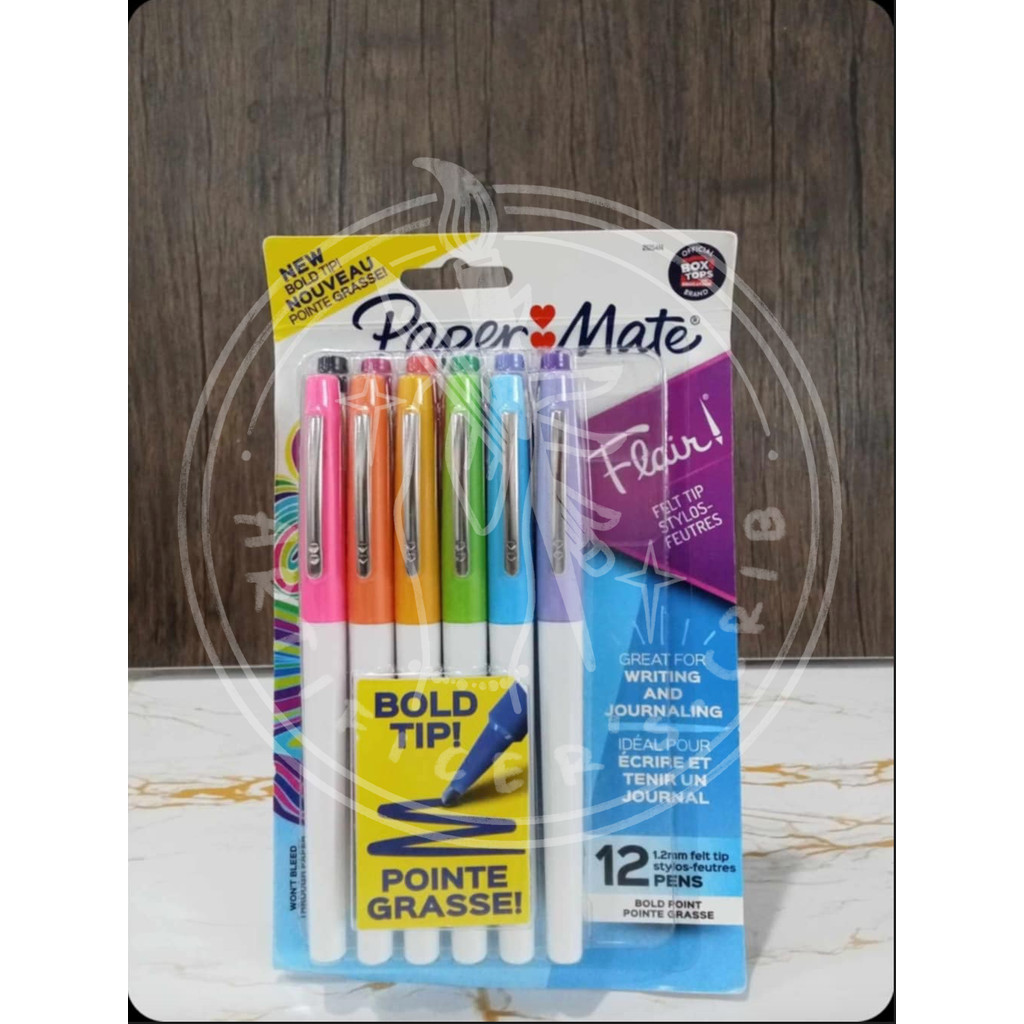 Paper Mate Flair Felt Tip Pens – Bold Tip (12 Colors) | Shopee Malaysia