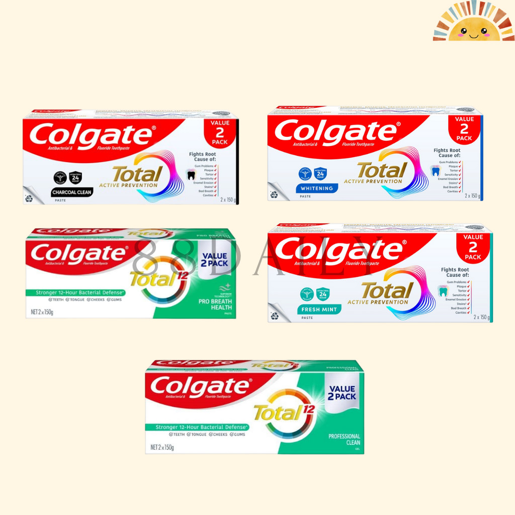 Colgate Total 12 Toothpaste 2x150g Colgate Total White Ubat Gigi Plaque ...