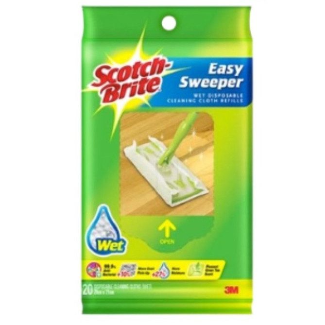 3M Scotch Brite EASY SWEEPER WET WIPES REFILL GREEN 20s | Shopee Malaysia
