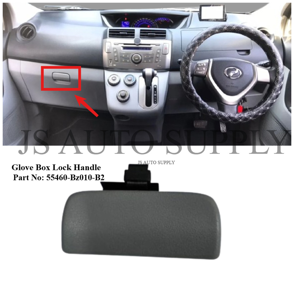 *Perodua Alza 2009-2013 Glove Box Lock Handle ( Grey ) 55460-Bz010-B2 ...