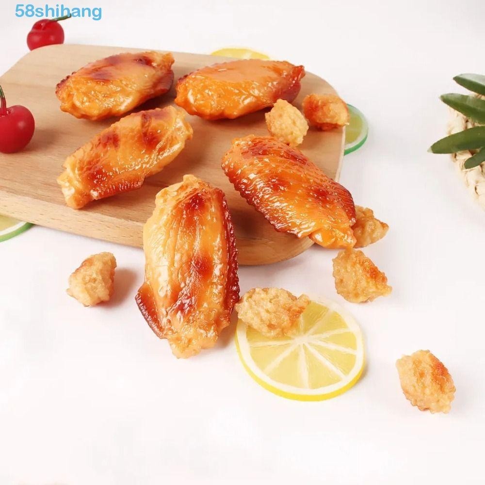SHIHANG Simulation Fried Chicken Wings, Roast Chicken Food Model Fake ...