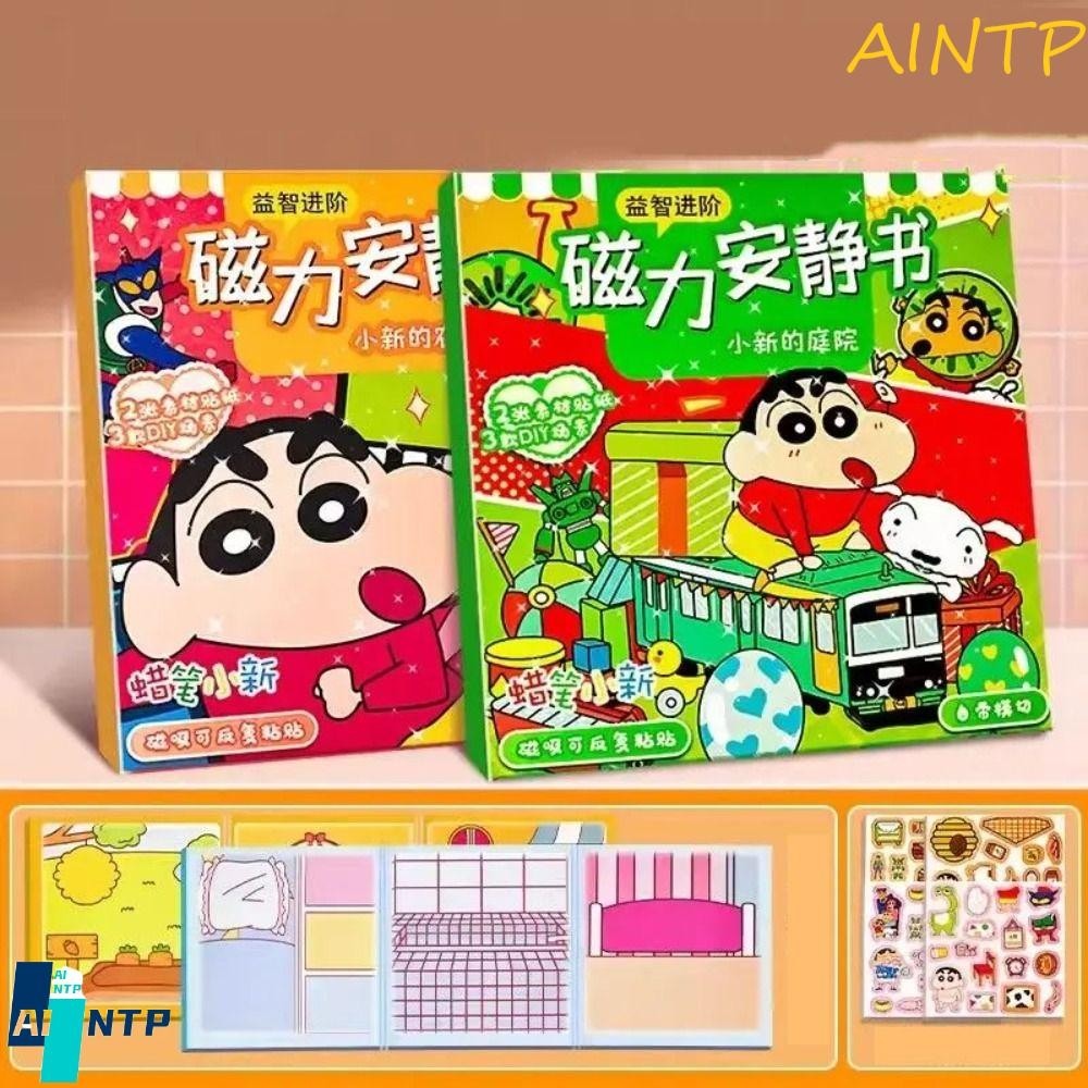 AINTP Cartoon Sticker Book, Crayon Shin Chan Magnetic Magnetic Quiet ...