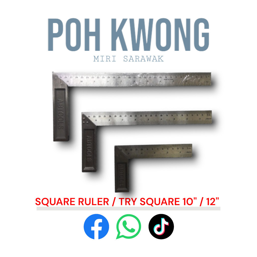 TRY SQUARE / PEMBARIS SESIKU L (10” 12”) / L RULER / ANGLE L RULER 角尺 ...