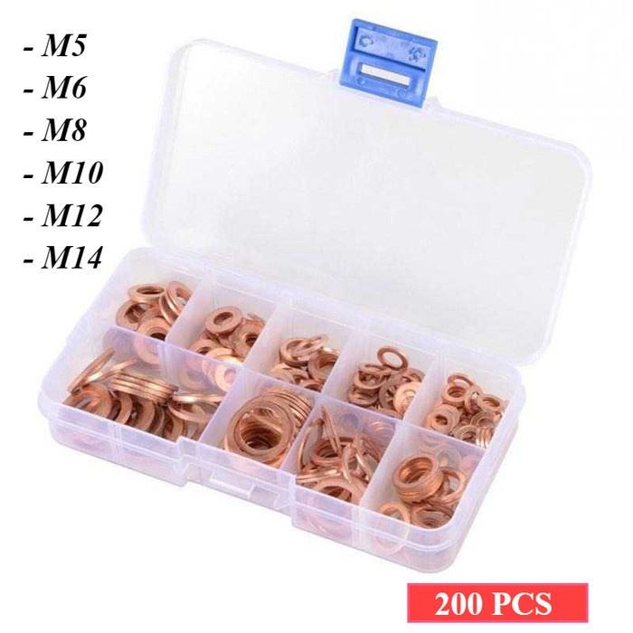 Copper O Plate Ring M5-M14 Plate Washer Ring Bolt Set 200pcs | Shopee ...