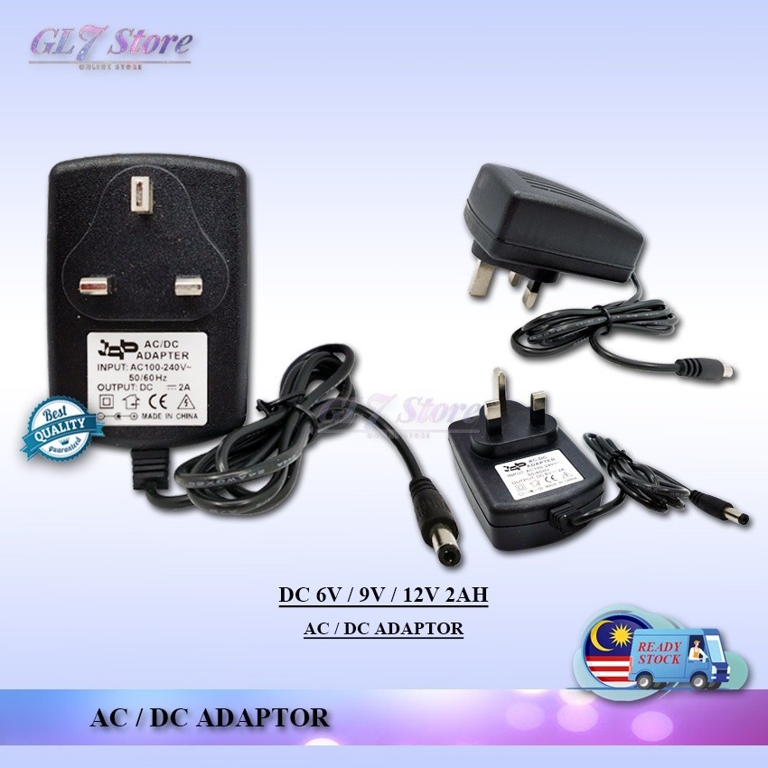 AC TO DC ADAPTER 6V2A / 9V2A / 12V2A UK SWITCHING POWER SUPPLY 6V 2A ...