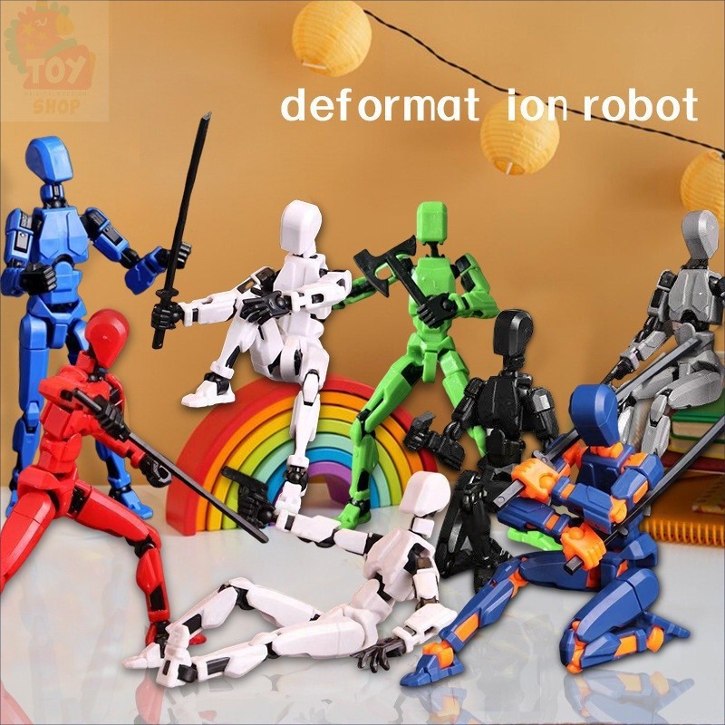 Mainan kanak-kanak robot sendi boneka boleh bergerak bercorak 3D boneka ...