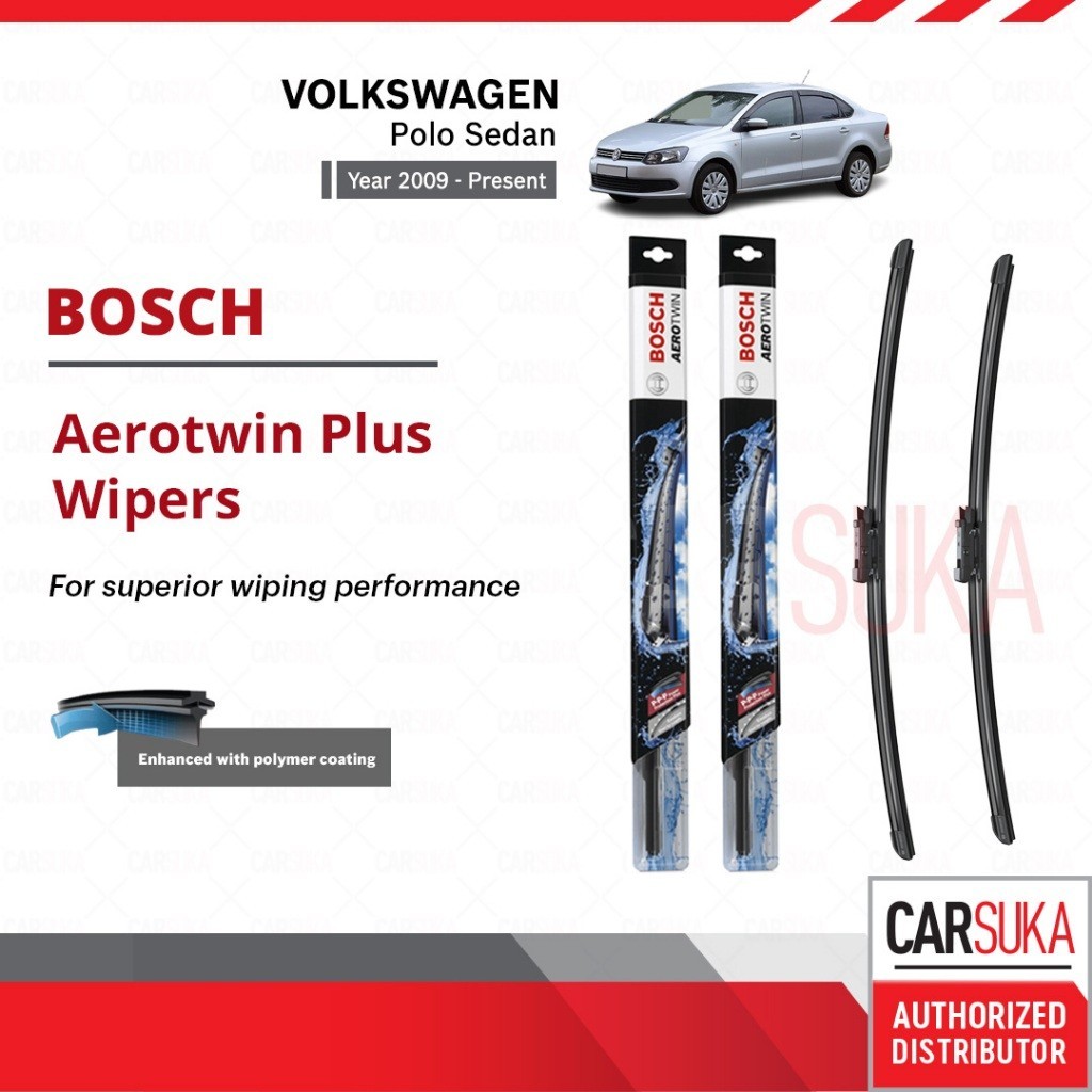 Bosch Aerotwin Plus Multi Clip Wiper Set for Volkswagen Polo Sedan (24 ...