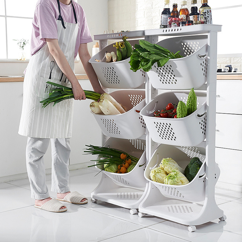 [Featured] Kitchen Shelf Large Vegetable Fruit Storage Basket Multi ...