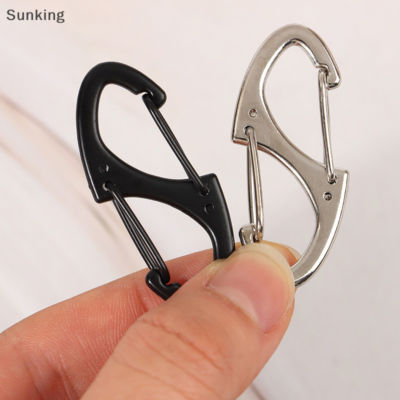 Sunking 10Pcs Dual Spring S Type Carabiner Mini Keychain Lock Hook Anti ...