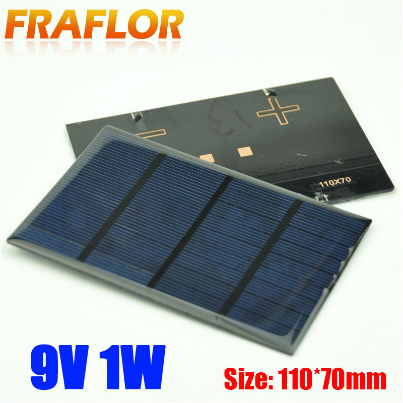 2PCS 110x70mm Polycrystalline Silicon Solar DIY Solar Module 9V 1W ...