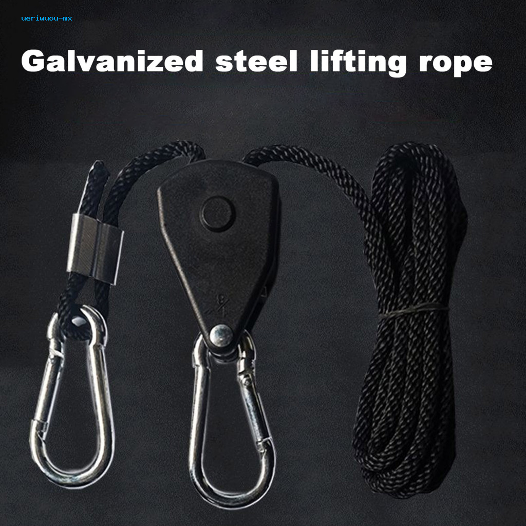 ueriwuou 2-meter Long Pulley Rope Ratchet Hanger Pulley System ...