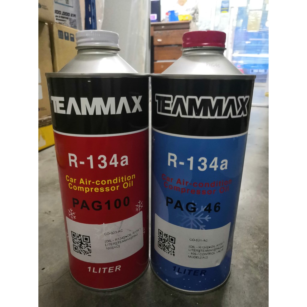 COMPRESSOR OIL R134 (TEAMAX) PAG 100 PAG 46 -1 LITER 1000ML AIRCOND CAR USE LIQUID R134A ...