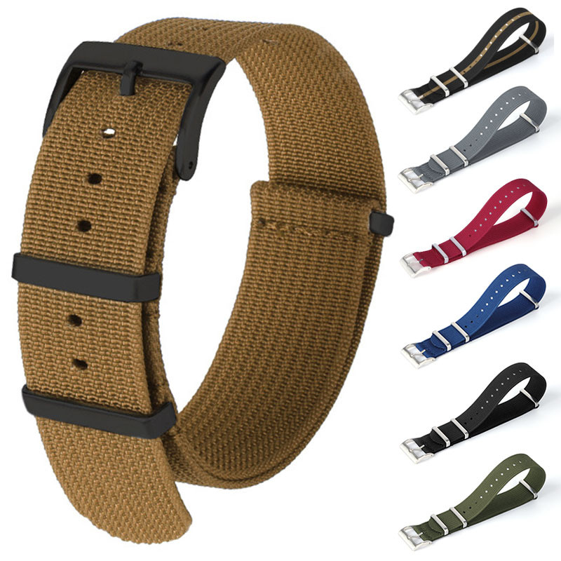 NATO Strap ZULU Canvas Watch Band One Piece Loop Nylon Bracelet 18mm ...