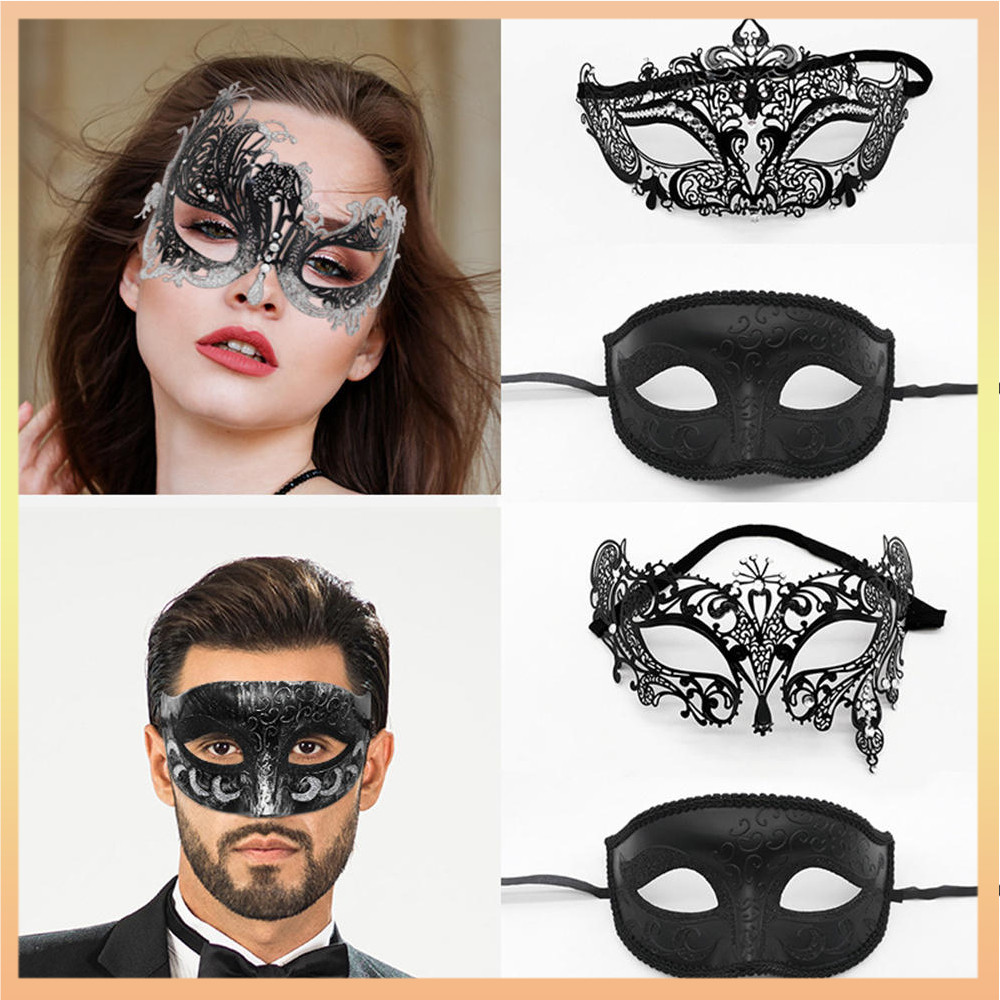 Masquerade Masks For Couple Venetian Woman Lace Men PP Cosplay Costume ...