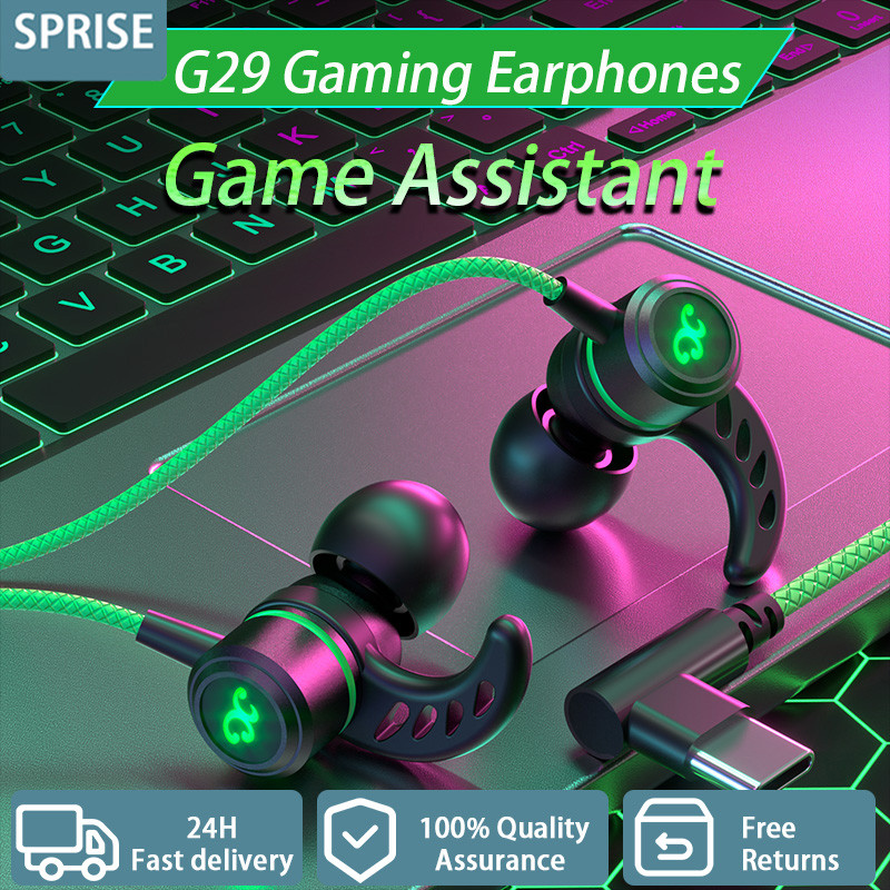 SPRISE G29 Gaming Wired Earphone With Mic/Light Bass HiFi Desktop ...