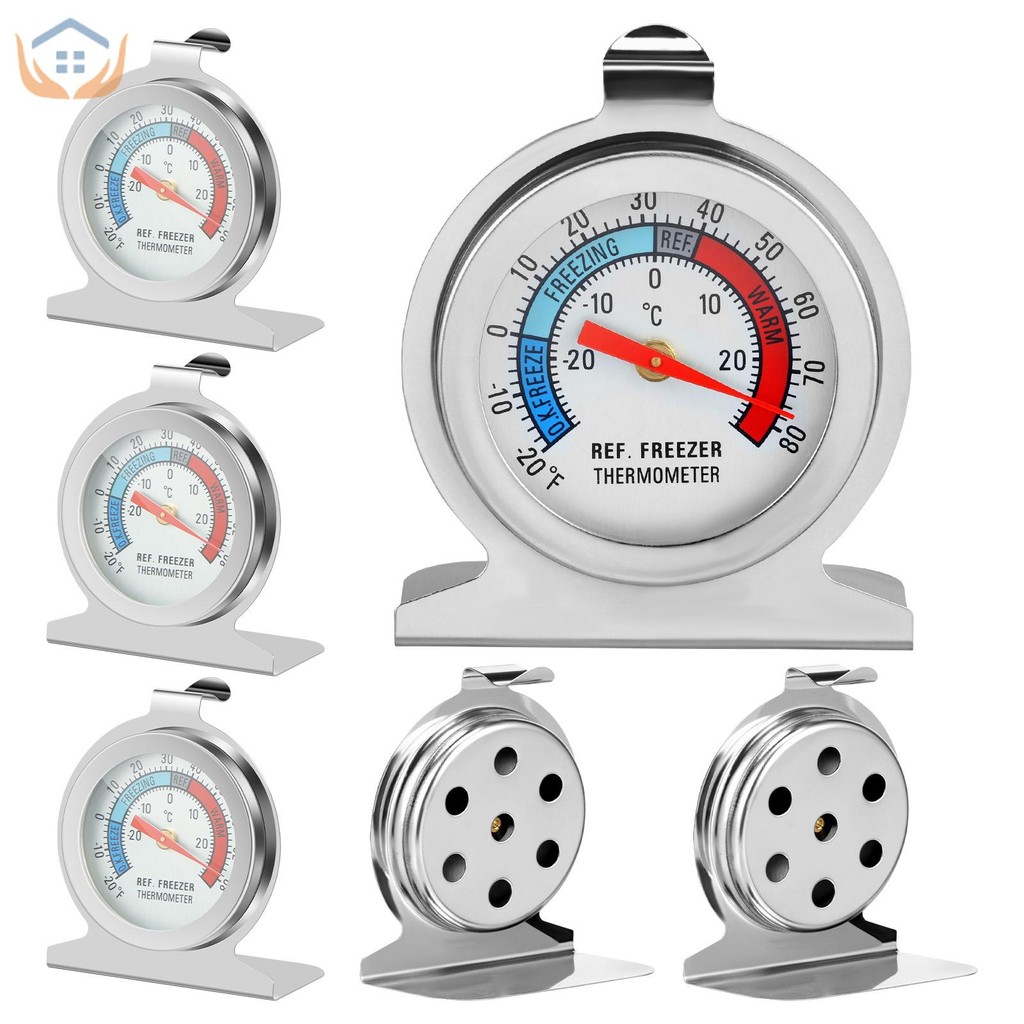 6Pcs Refrigerator Thermometer Fridge Analog Thermometer with Red ...